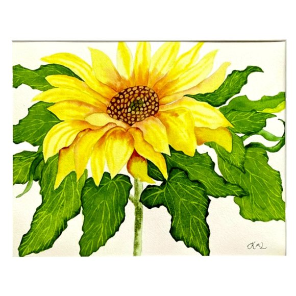 Hand Painted | Art | Watercolor Painting Original Art Sunflower Yellow ...